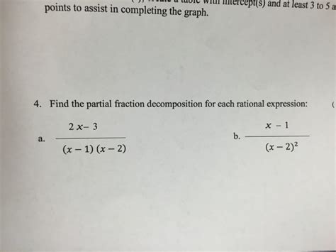 solved find the partial fraction decomposition for each