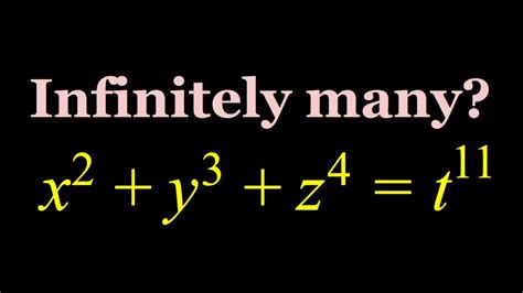 a diophantine equation with infinitely many solutions youtube