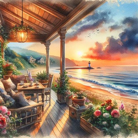 Uma praia serena ao pôr do sol puzzle online