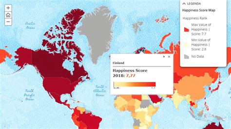 La mappa dei paesi più felici al mondo