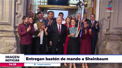 Claudia Sheinbaum recibe el bastón de mando de la 4T Imagen Televisión