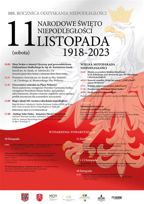 Listopada Narodowe Wi To Niepodleg O Ci Oficjalny Portal Miasta