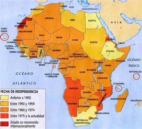 Mapa de África Descolonización en el siglo XX Social Hizo
