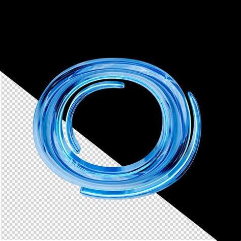 Premium PSD Blue Ice 3d Symbol Letter O