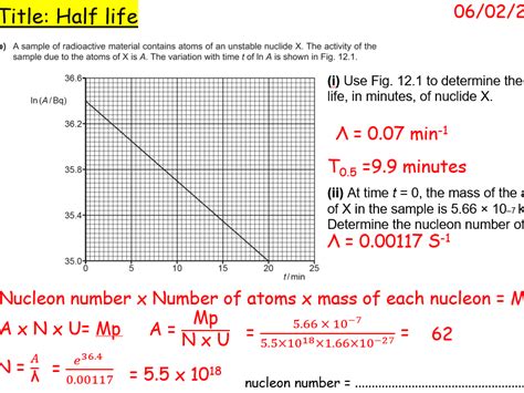 Decay Constant And Half Life For Physics A Cambridge Cie