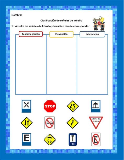 A Blue And White Poster With Different Signs On The Bottom Including