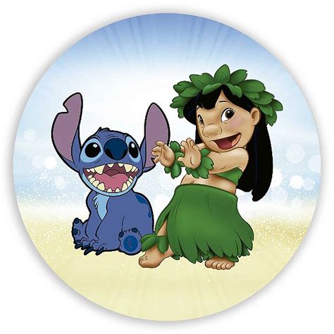 Painel Redondo Lilo e Stitch Sublimado 3D Sublitex painéis