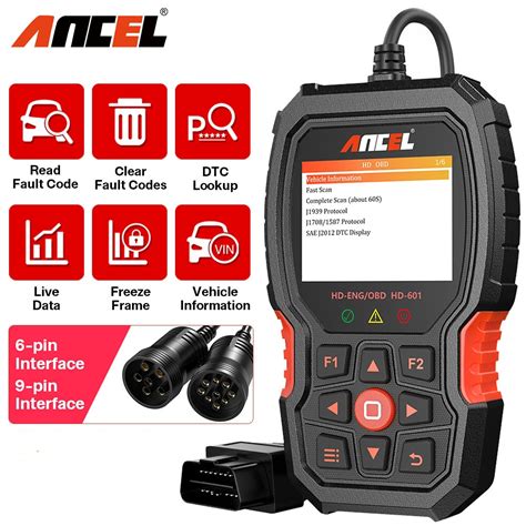 ANCEL HD601 Heavy Duty Truck Code Reader Full System OBD2 Diagnostic