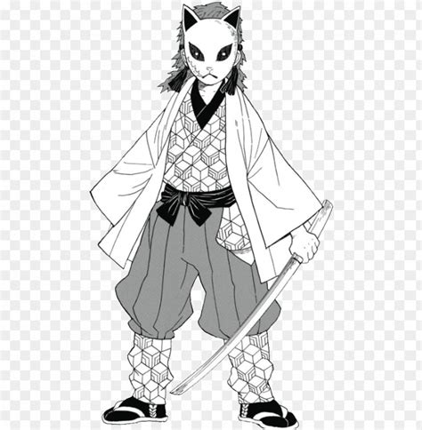 Kimetsu No Yaiba Sabito Manga Black And White PNG Image With