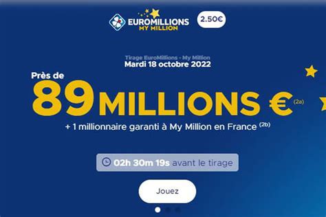 Résultat de l Euromillions FDJ le tirage du mardi 18 octobre 2022