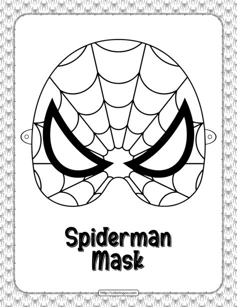 Spiderman Mask Coloring Sheet High Quality Free Printable Pdf Coloring