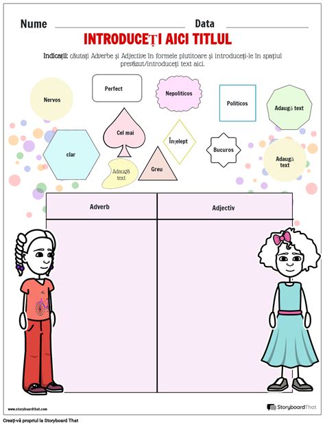 Fișe de Lucru Pentru Adjective și Adverbe Storyboard
