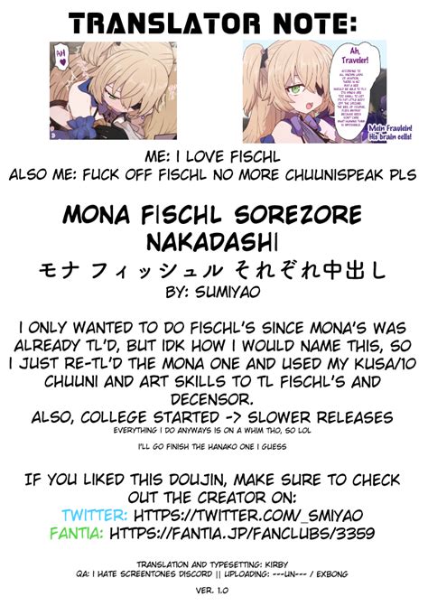 Sumiyao Mona Fischl Sorezore Nakadashi Genshin Impact English