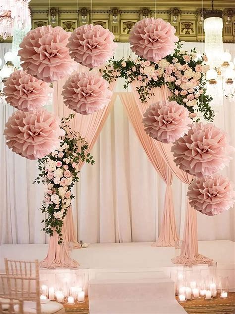9 piezas Bola de flores de papel tisú decoración de fiesta de