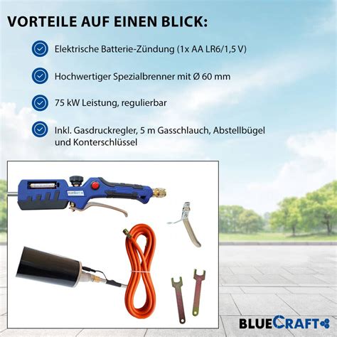 Abflammgerät mit Zündung Unkraut Gasbrenner