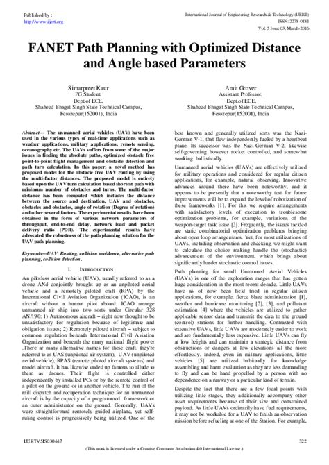 pdf ijert fanet path planning with optimized distance and angle based parameters ijert