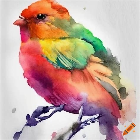 Watercolor Painting Of A Bird