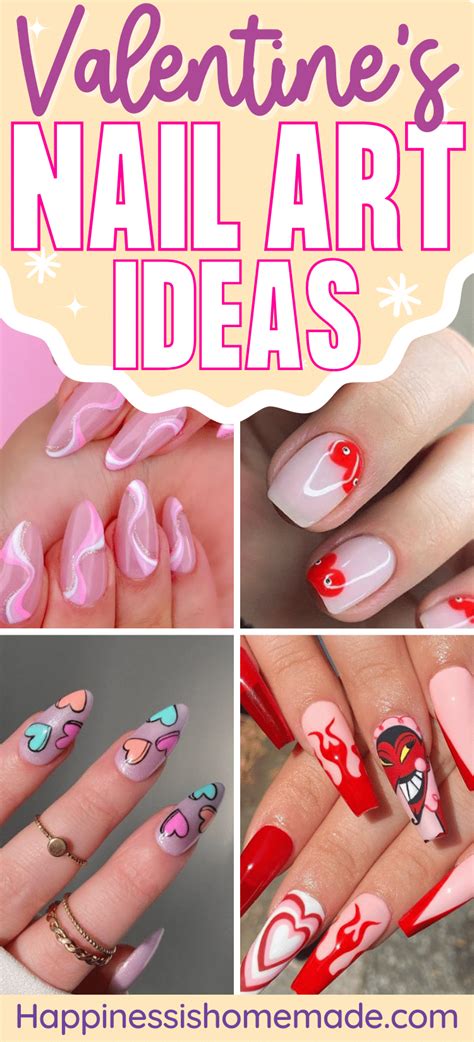 30 Valentine S Day Nail Ideas Happiness Is Homemade