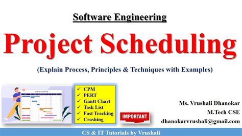 se 30 project scheduling process principles and techniques with examples youtube