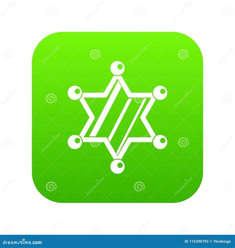 Verde Digital Del Icono De La Estrella Del Sheriff Ilustración del