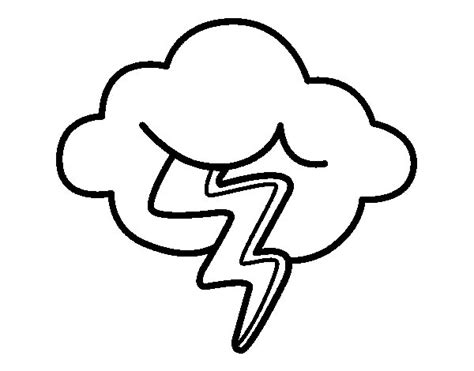 Dibujo De Nube Con Rayo Para Colorear Images And Photos Finder