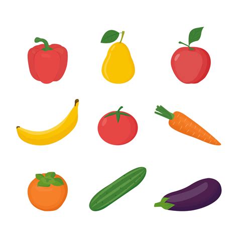 un conjunto de frutas y verduras frescas casa de Campo ilustración de