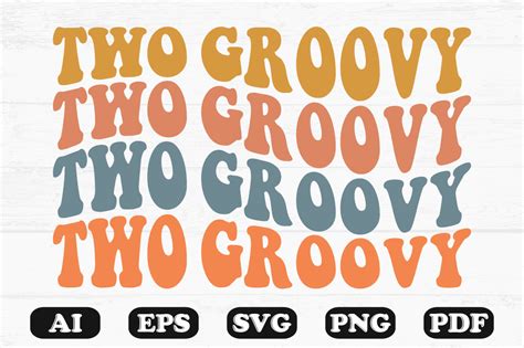 Two Groovy Retro Wavy Svg T Shirt Graphic By Hosneara Creative