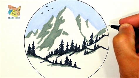 comment dessiner un paysage de montagne enneigée YouTube
