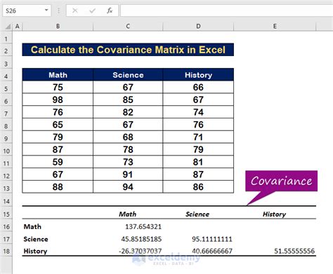 how to calculate covariance matrix in excel with easy steps