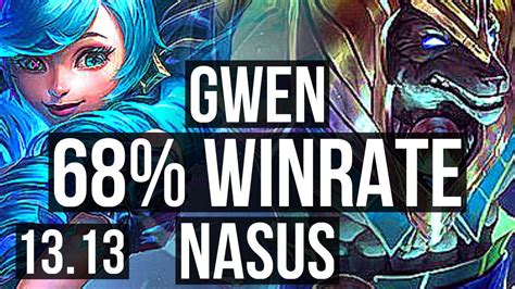 GWEN Vs NASUS TOP 68 Winrate 7 3 9 EUW Master 13 13 YouTube