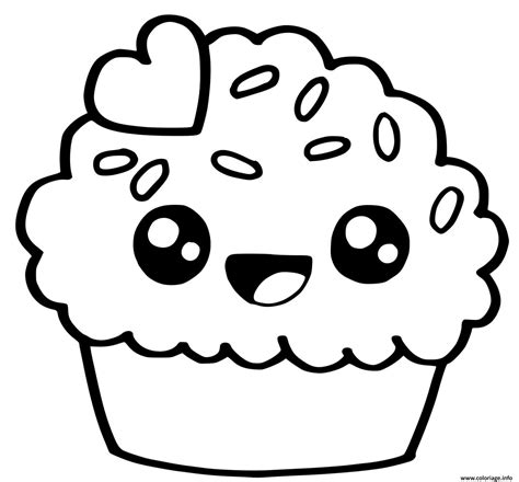 Coloriage De Cupcake Kawaii Coloriage Kawaii Cupcake With Stars Dessin