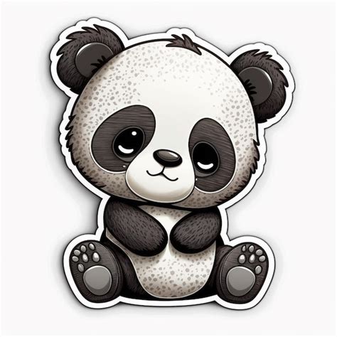 Oso Panda De Dibujos Animados Sentado En El Suelo Con Las Patas