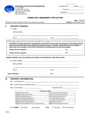 Fillable Online Zoning Map Amendment Application Winnebago County Fax