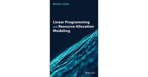 linear programming and resource allocation modeling [book]