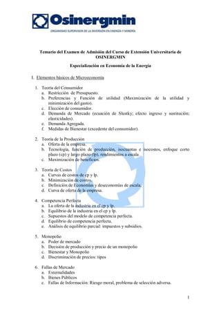 temarios para examen de admisión para osinerming PDF