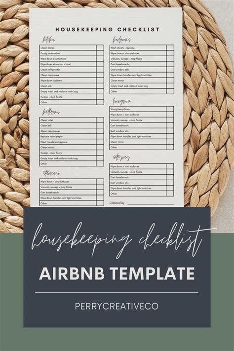 A Printable House Cleaning Checklist On Top Of A Wicker Basket