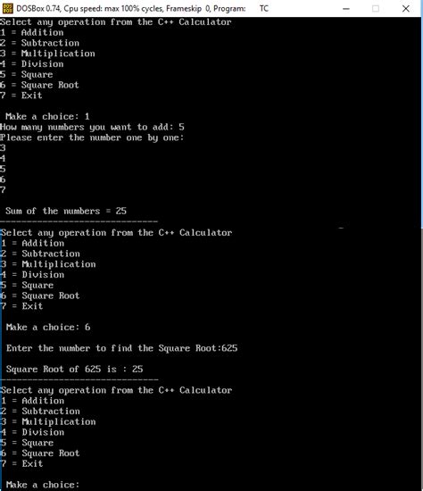 calculator program in c javatpoint