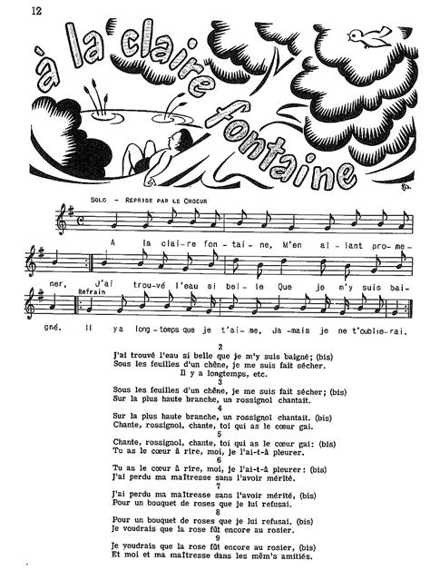 Un adepte français de la chanson À la claire fontaine Les Quatre
