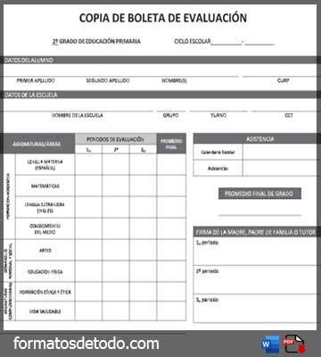 Formato De Boleta De Calificaciones En Word Image To U