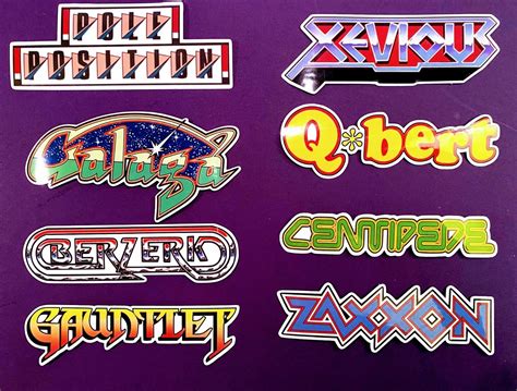 8 Pc 80 S Arcade Retro Title Logos Sticker Set 4 Coin Op Classics EBay