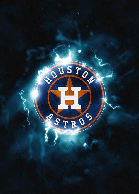 Descargar Logotipodel Equipo Houston Astros Sobre Un Fondo Azul