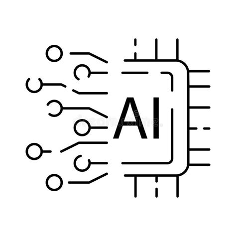 Deep Learning Ai Linear Icon Neural Network With Cogwheels Thin Line