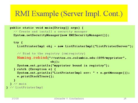 java rmi remote method invocation alexander v konstantinou