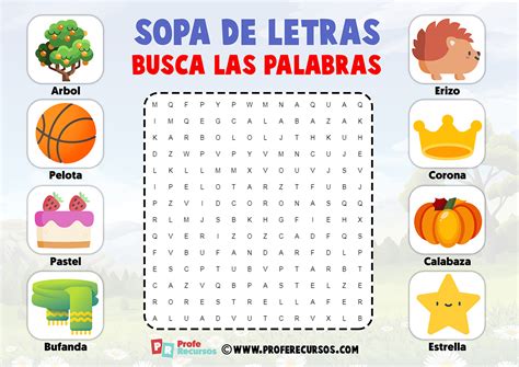 SOPAS de LETRAS para Niños de Primaria Para Imprimir