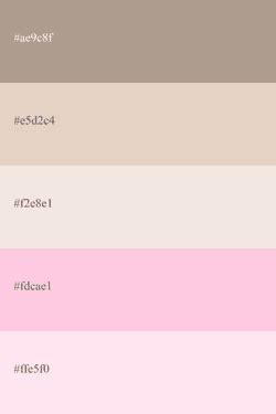 Paleta de color Nude códigos combinaciones