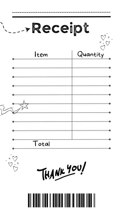 Cute Receipt Template In 2023 Receipt Template Free Receipt Template