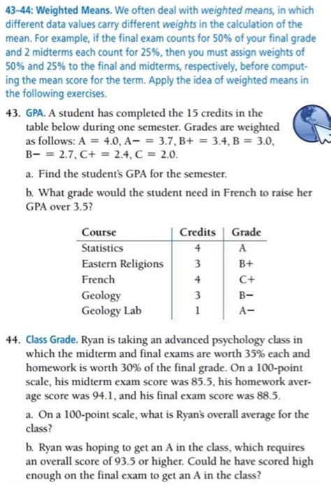 Solved 43 44 Weighted Means We Often Deal With Weighted Chegg