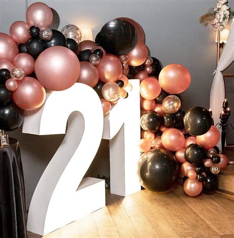Buy Rose Gold Balloon Garland Arch Kit Black And Rose Gold Confetti