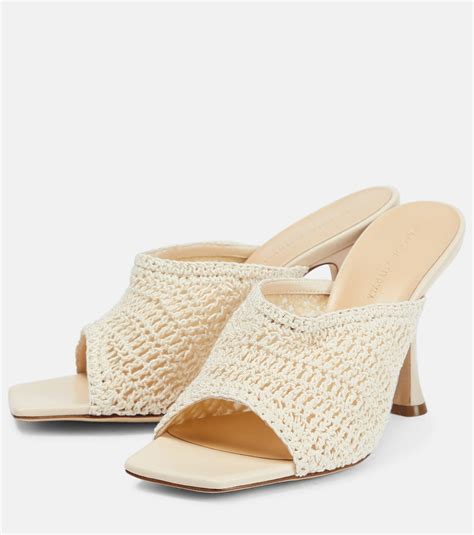 Magda Butrym Crochet And Leather Mules Magda Butrym