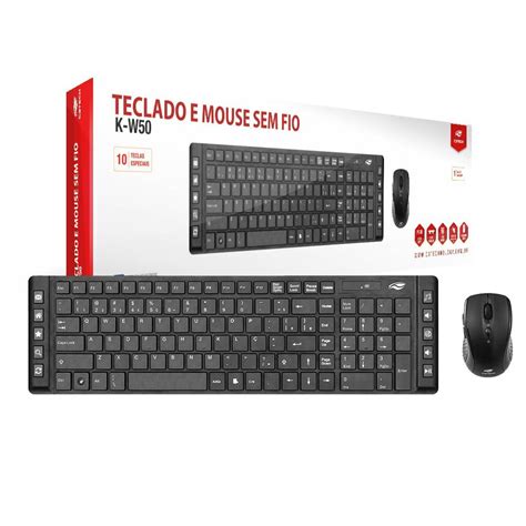 Kit Teclado E Mouse Sem Fio C Tech K W Preto Shopee Brasil